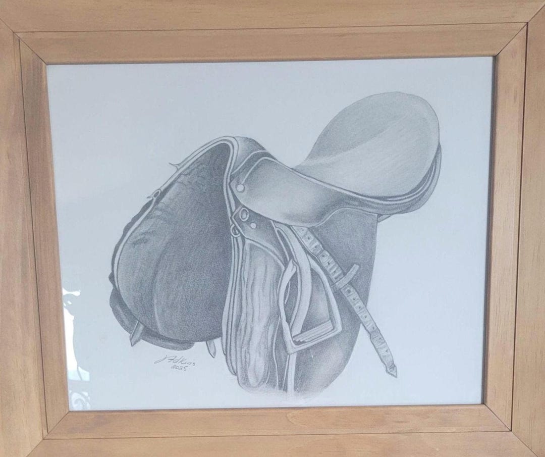 Original English Riding Saddle Drawing - Etsy