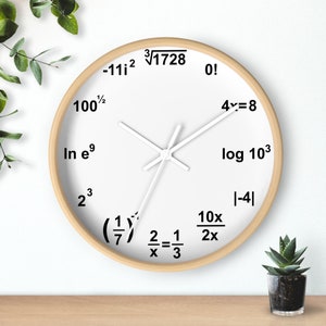 Algebra Wooden Wall Clock | Math Classroom | Home School Decor | Math ...