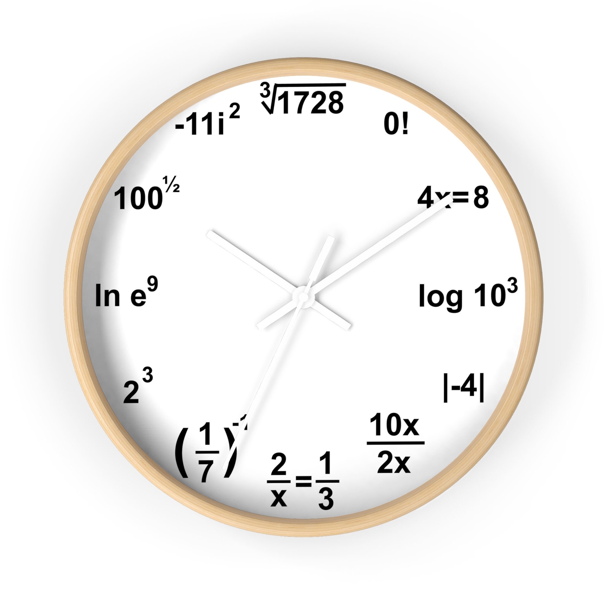 Algebra Wooden Wall Clock | Math Classroom | Home School Decor | Math ...
