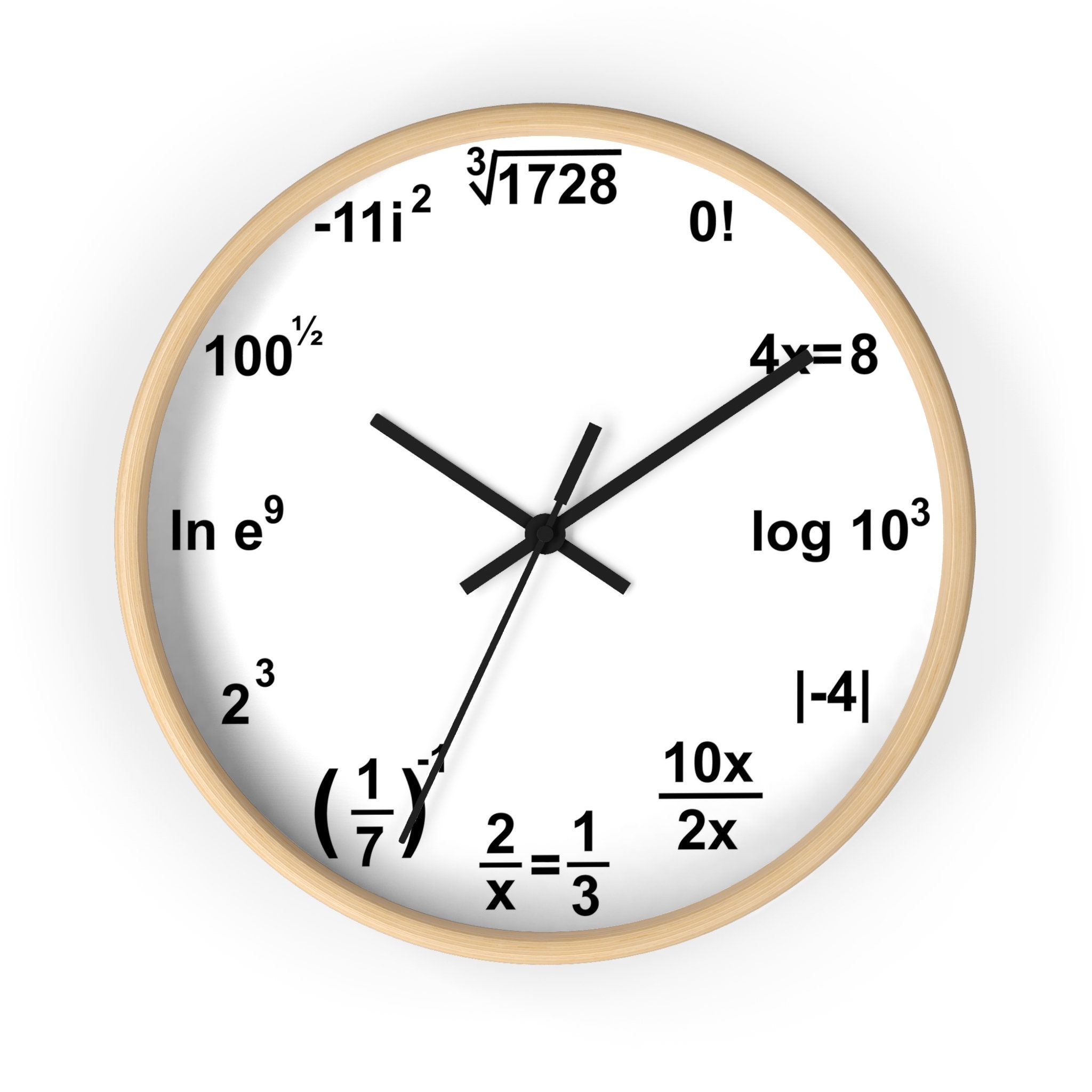 Algebra Wooden Wall Clock | Math Classroom | Home School Decor | Math ...