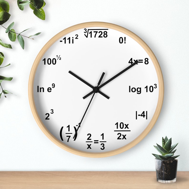 Algebra Wooden Wall Clock | Math Classroom | Home School Decor | Math ...