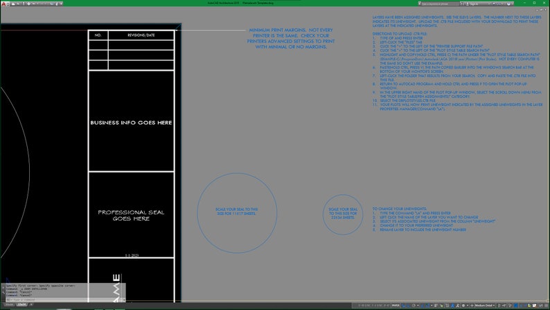 Autocad Title Block Template Etsy