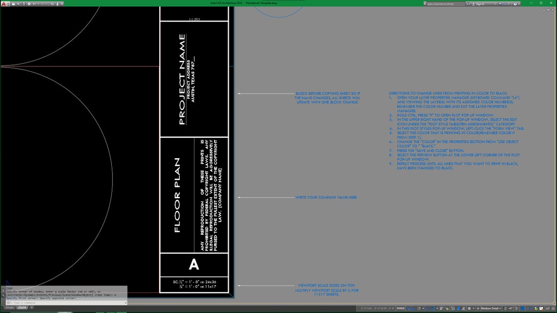 Autocad Title Block Template - Etsy