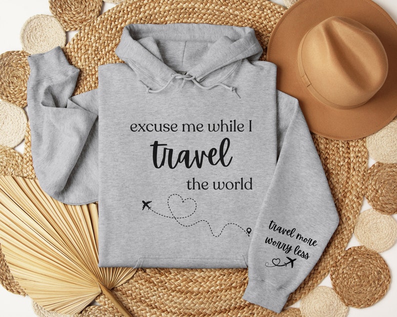 Excuse Me While I Travel the World Hoodie, Airplane Mode, Plane ...