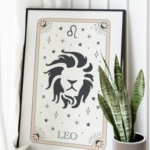 Leo Zodiac Print: Tarot Card Astrology Art (unframed or Digital) - Etsy