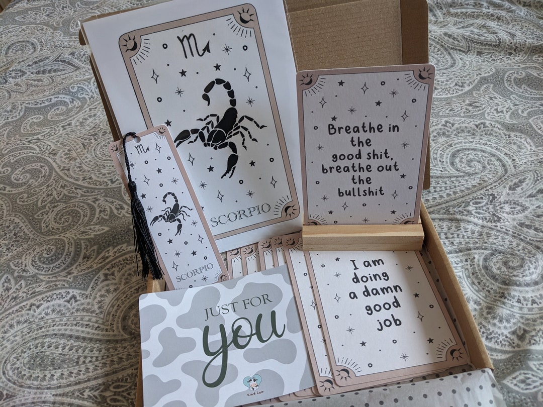 Scorpio Zodiac Letterbox Gift: Sweary Affirmations, Astrology Print and ...