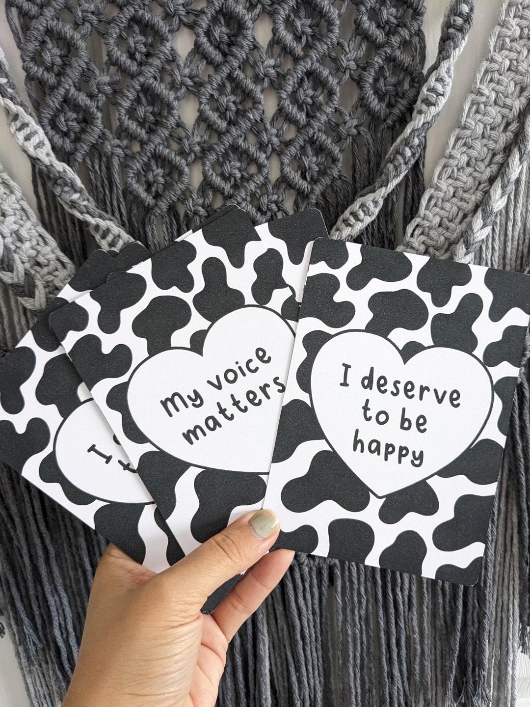Cow Print Affirmation Cards: Daily Positive Quotes, Self-care (A6, Set ...