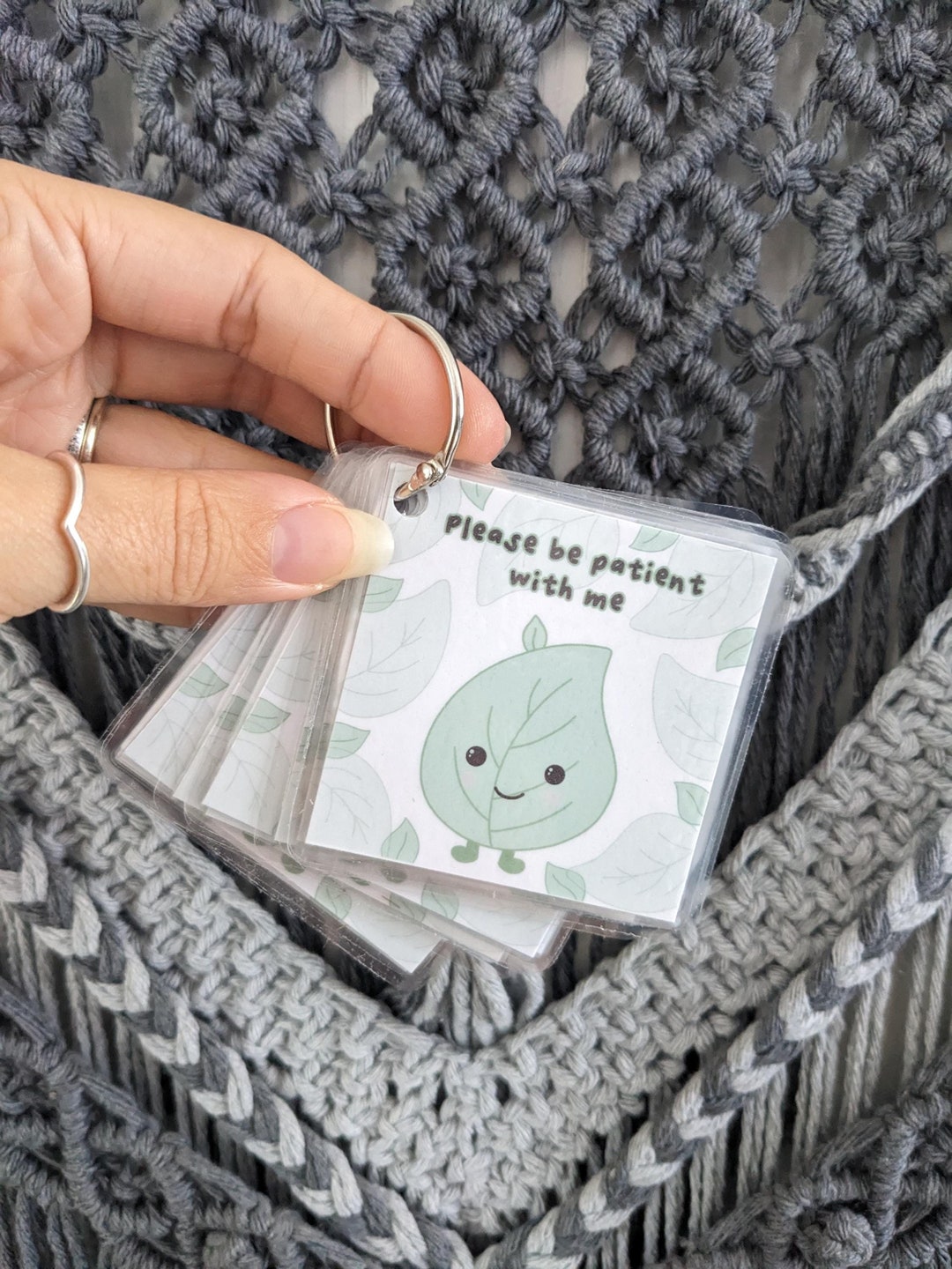 Personalized Leaf Communication Cards: Autism ASD Support Keyring - Etsy