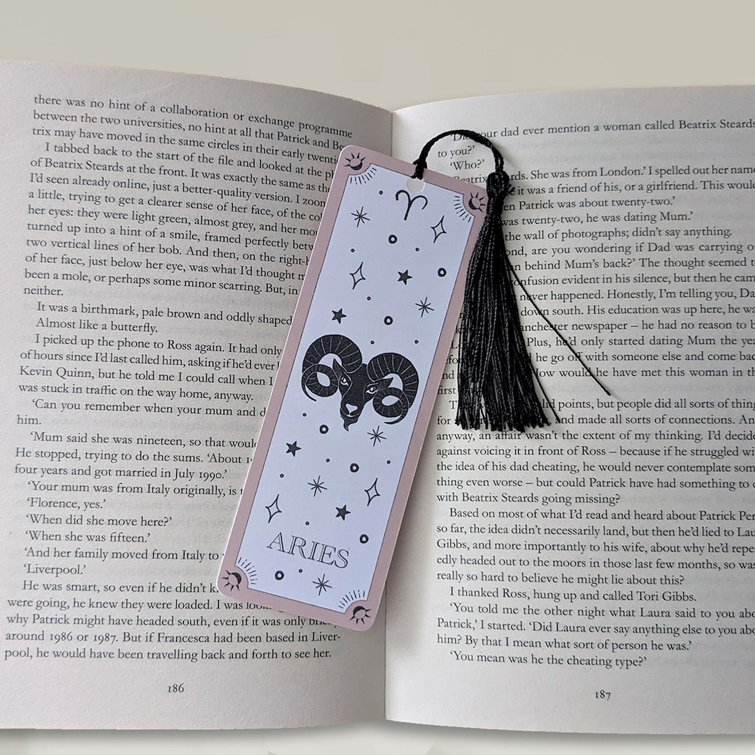 Aries Bookmark, Zodiac Tarot Card, Bookish Gift With Optional Tassel - Etsy