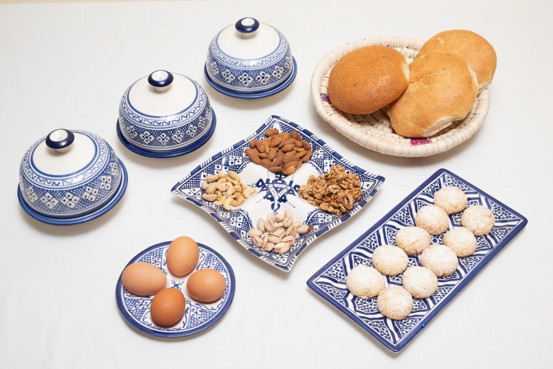Table Set Handmade and Hand-painted Moroccan Fes Ceramic - Etsy