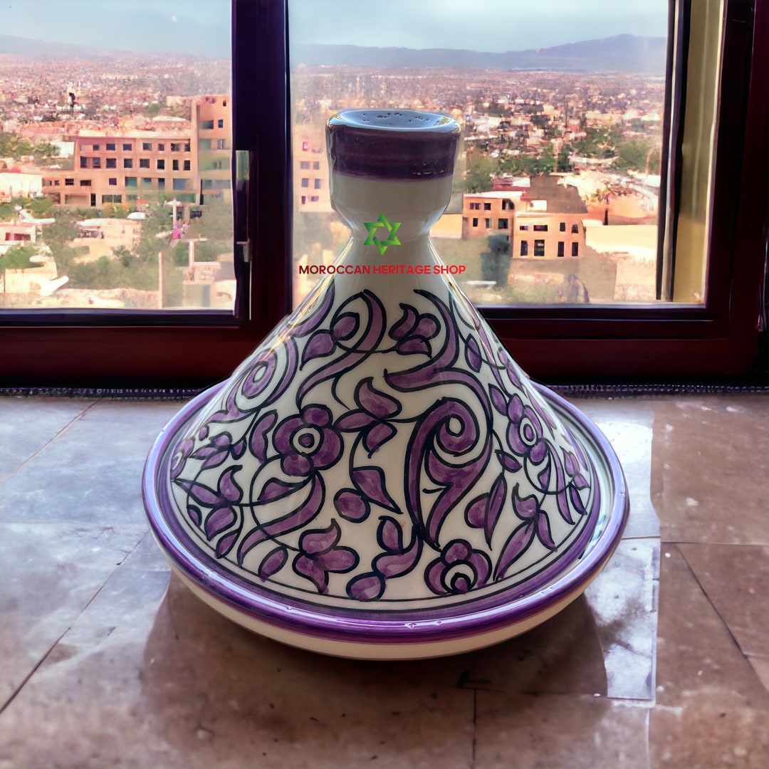 Hand-painted Moroccan Tagine Pottery - Handmade Tagine for Serving ...