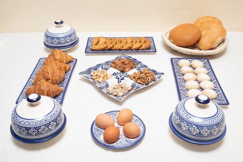 Table Set Handmade and Hand-painted Moroccan Fes Ceramic - Etsy