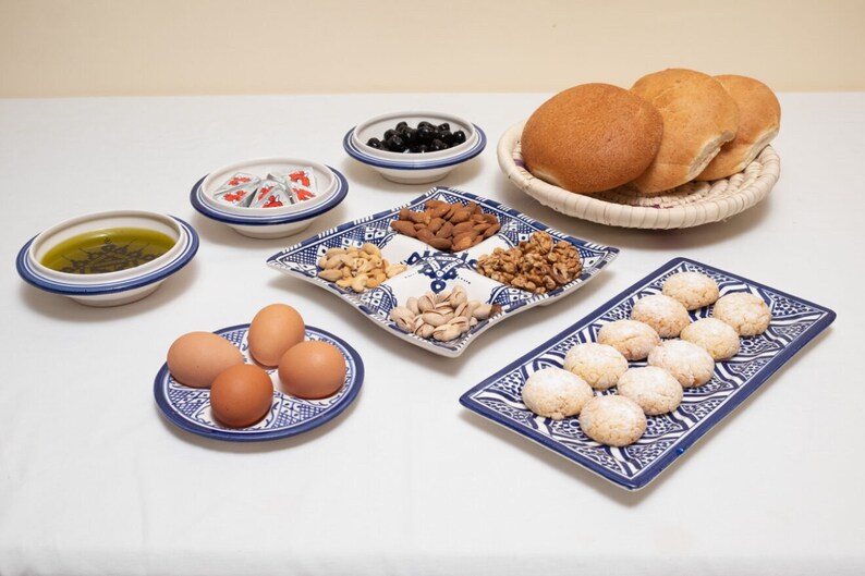 Table Set Handmade and Hand-painted Moroccan Fes Ceramic - Etsy