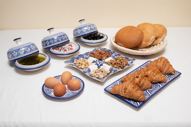 Table Set Handmade and Hand-painted Moroccan Fes Ceramic - Etsy