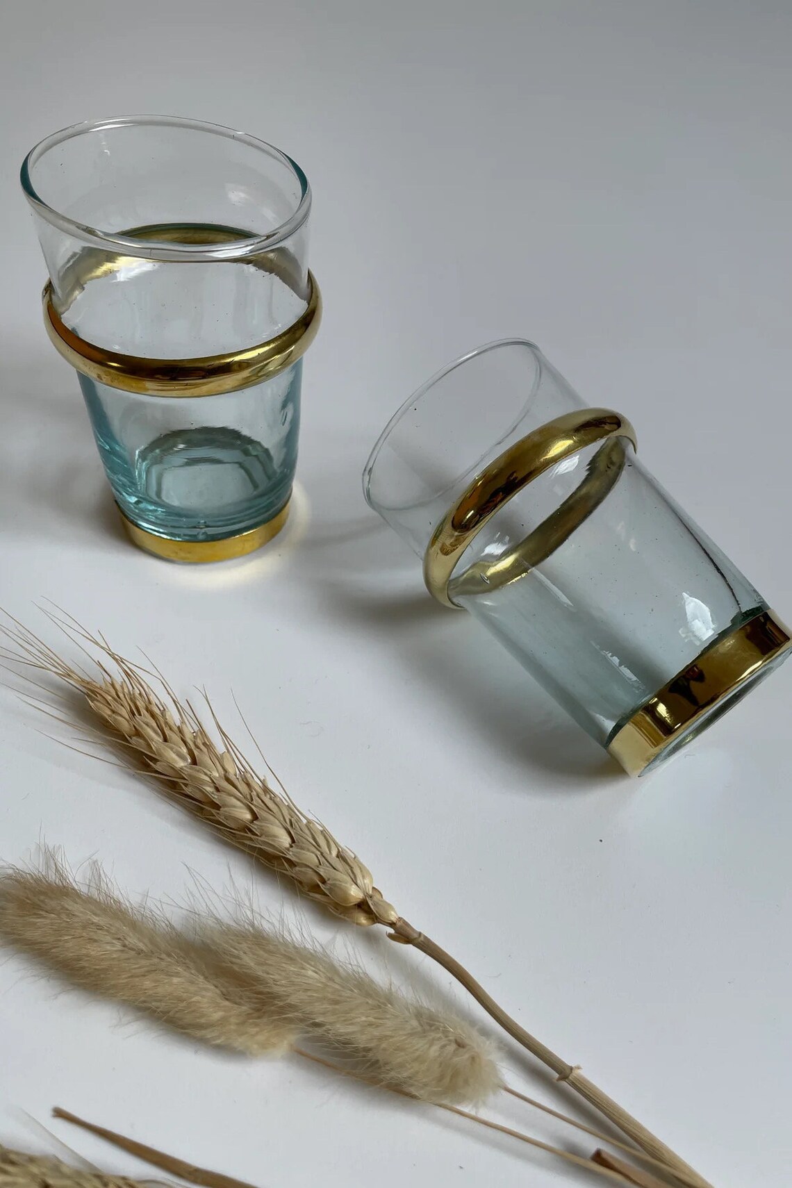 Tea Glasses Vintage Beldi Gold Moroccan Set Handcrafted Style Cups ...