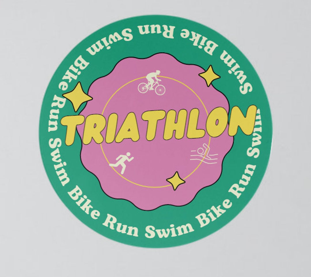 Retro Triathlon Sticker - Etsy