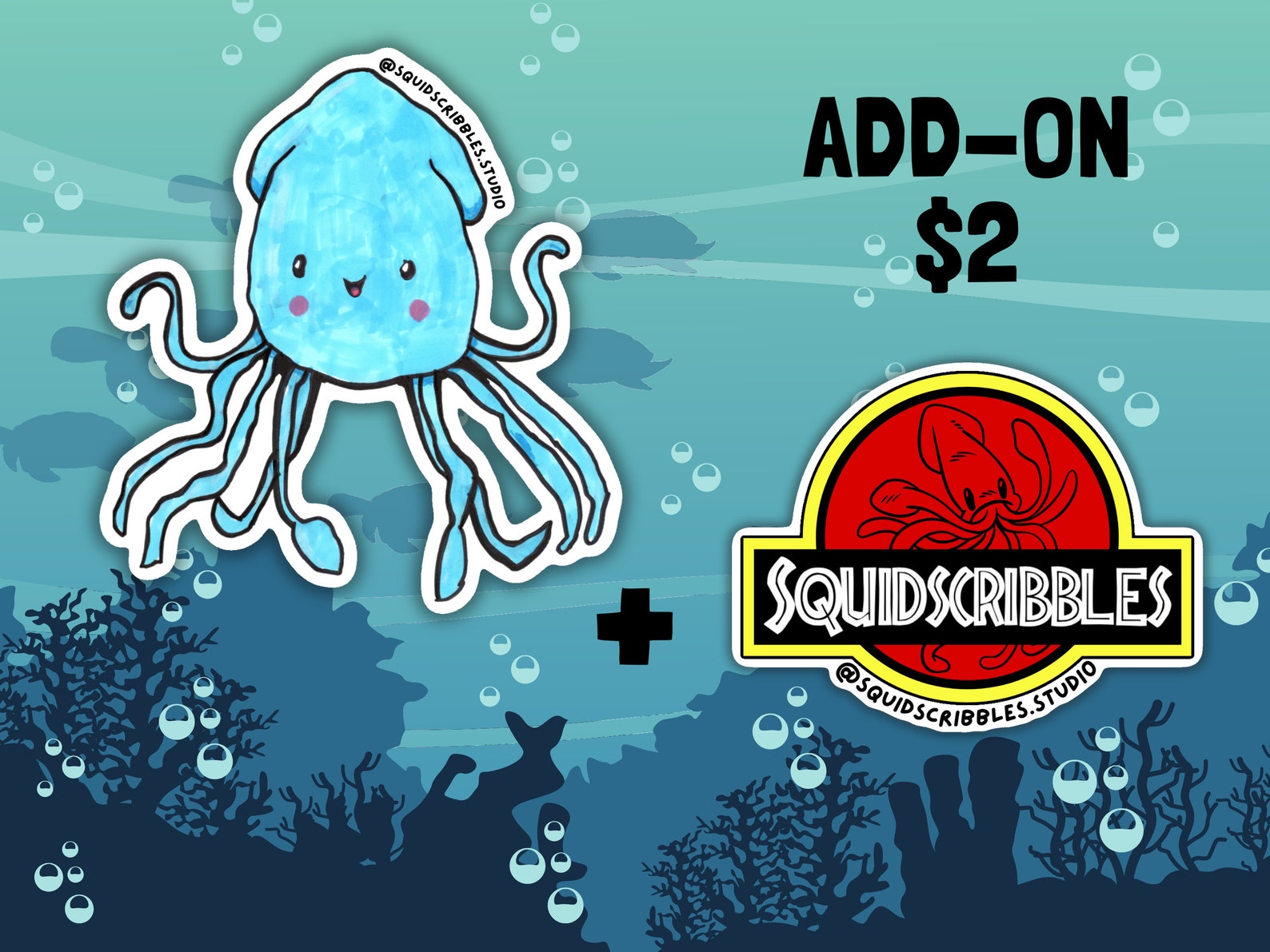 Adorable Squid Sticker Featuring Artwork by Kid Artist - Etsy