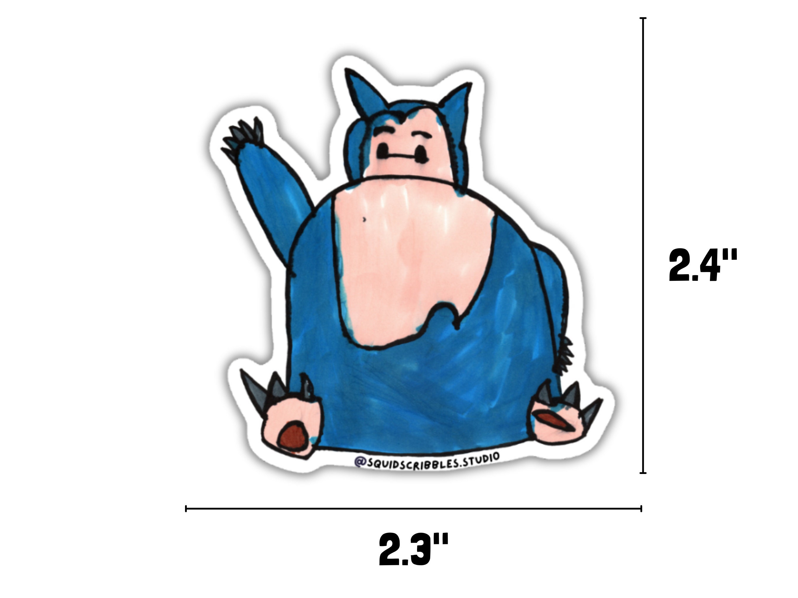 Snorlax Inspired Pokemon Sticker Hand-drawn by Kid Artist - Etsy