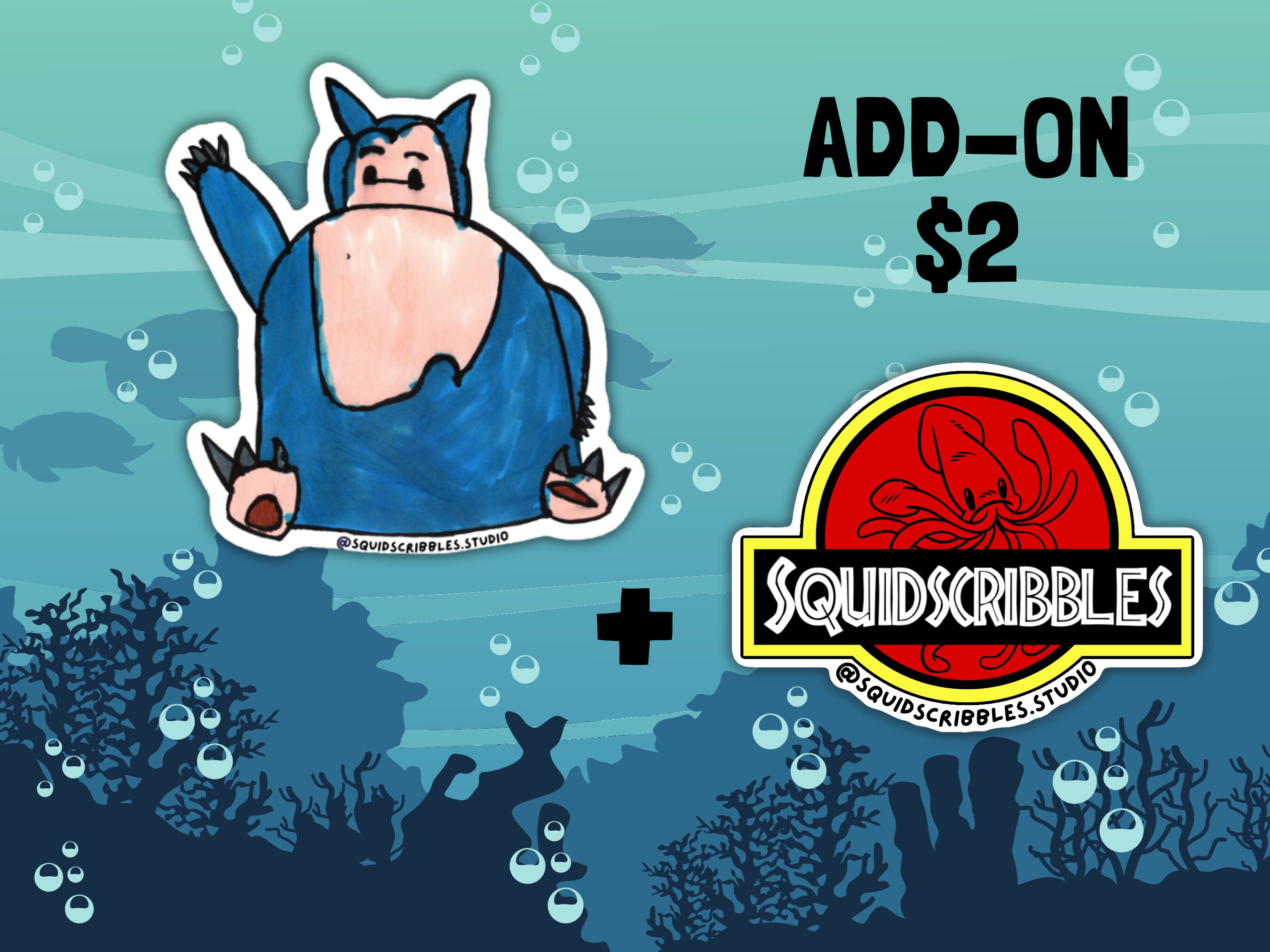 Snorlax Inspired Pokemon Sticker Hand-drawn by Kid Artist - Etsy