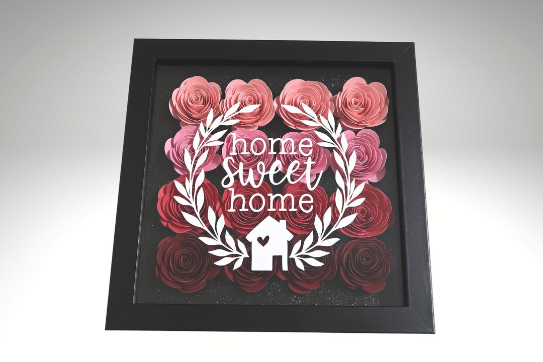Home Sweet Home Flower Shadow Box | Home Decor - Etsy