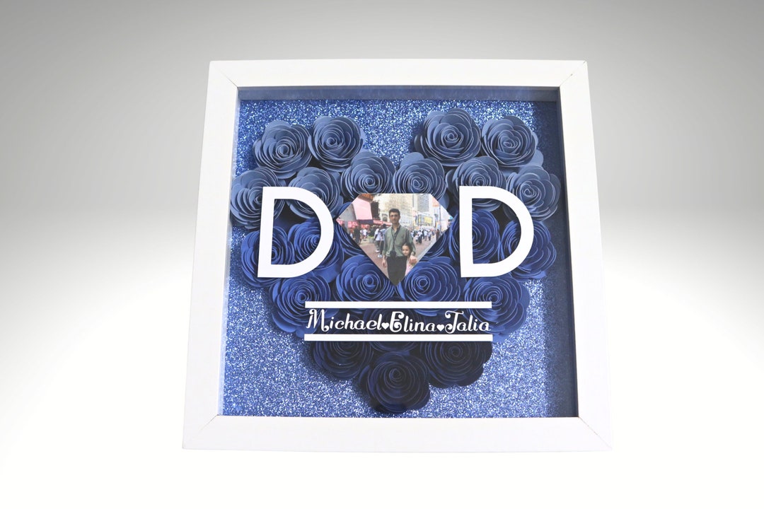 Custom Photo Dad Flower Shadow Box | Father's Day, Birthday - Etsy