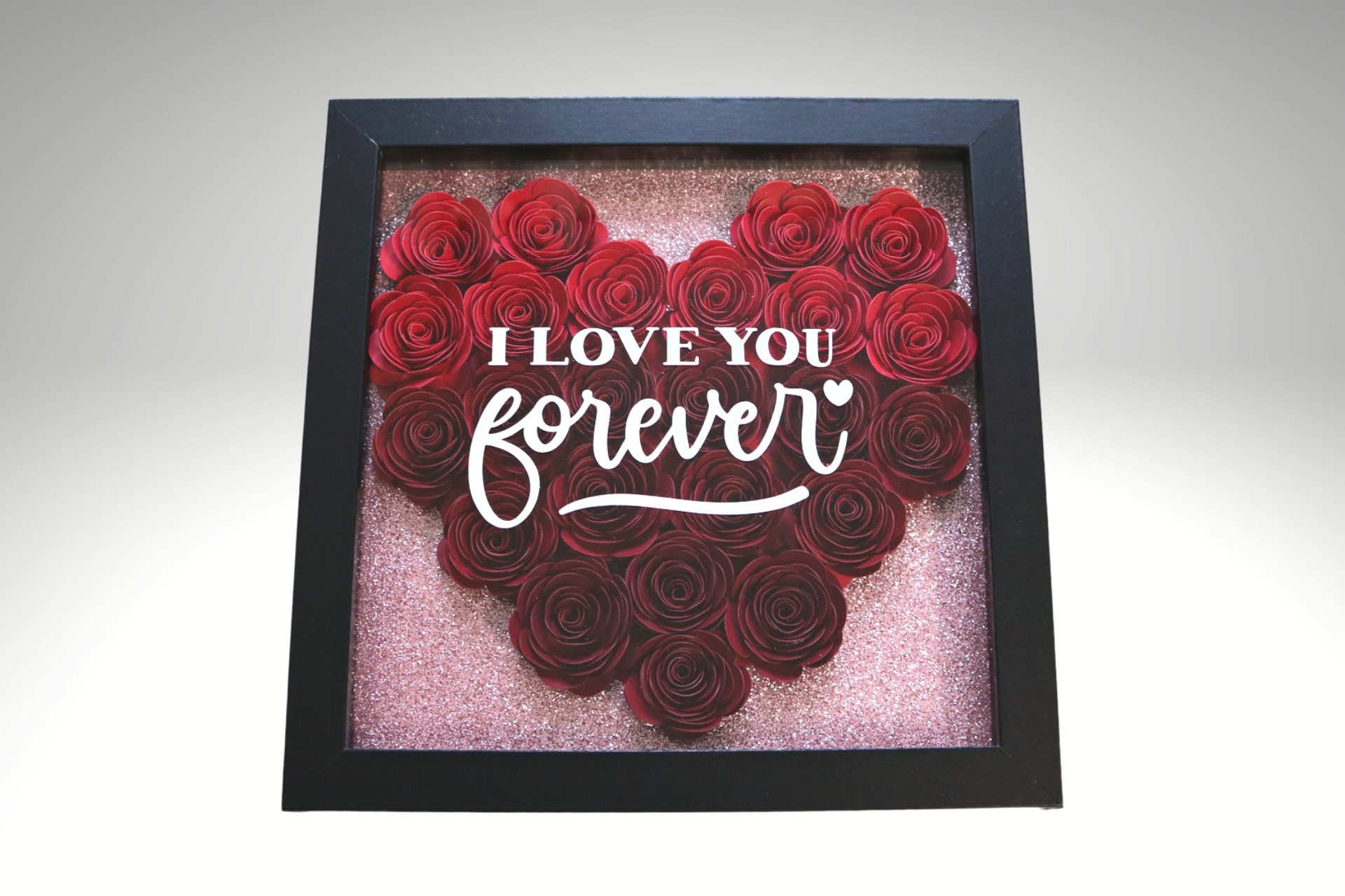 Heart Flower Shadow Box | I Love You Forever, Mom I Love You, Dad I ...