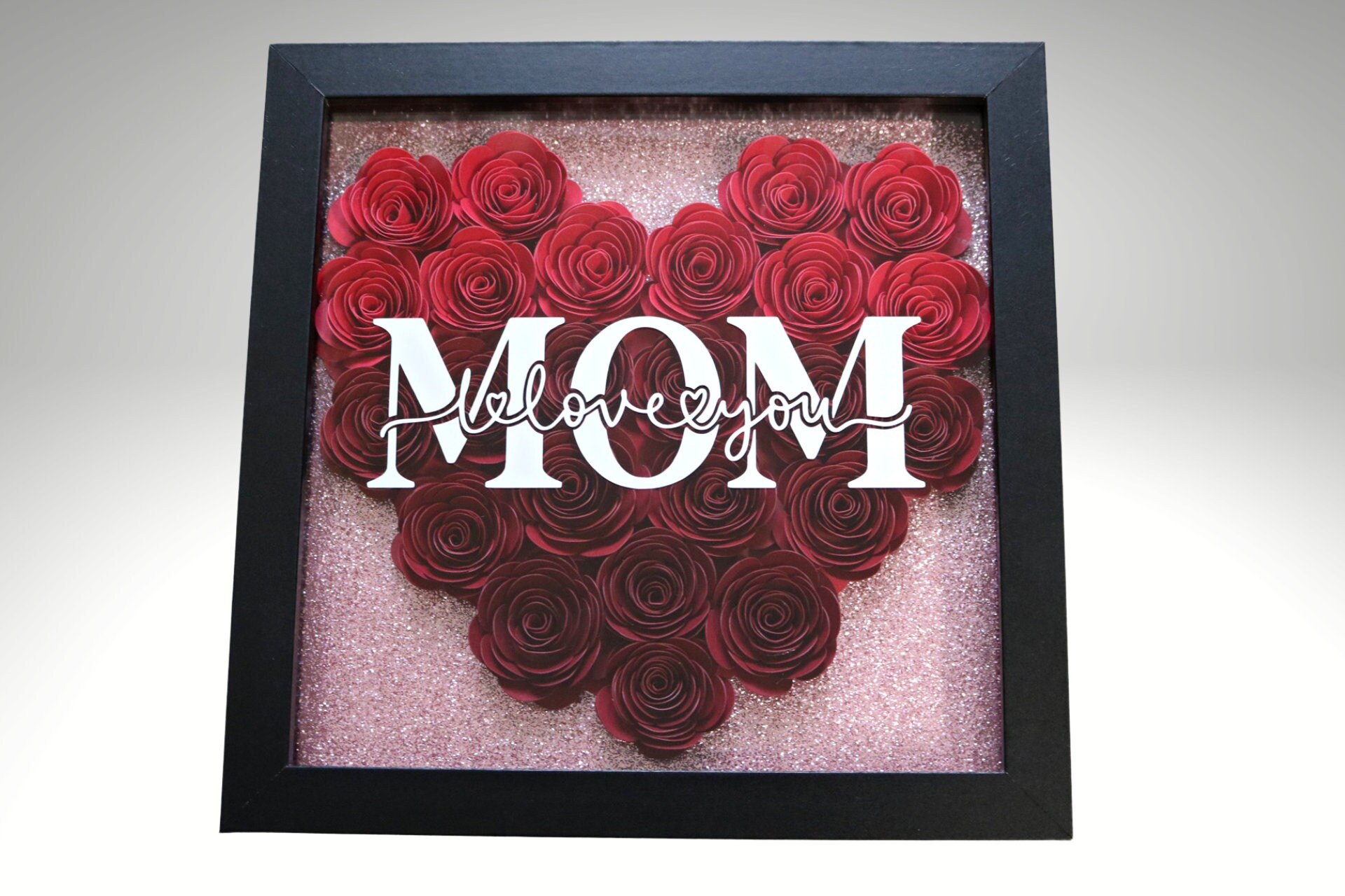 Heart Flower Shadow Box I Love You Forever, Mom I Love You, Dad I Love ...