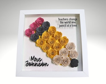 Teacher Shadow Box, Teacher Gifts, Teacher Appreciation Gifts, Pencil ...