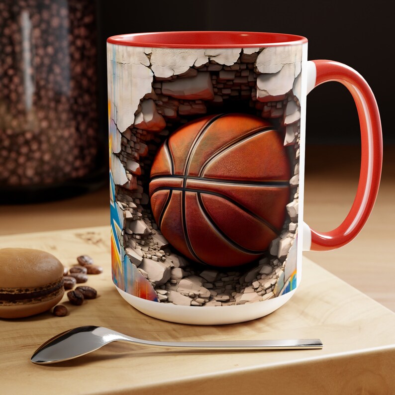 Custom Basketball Player Mug - Fun 3D Game Design on 15oz Black Cup ...