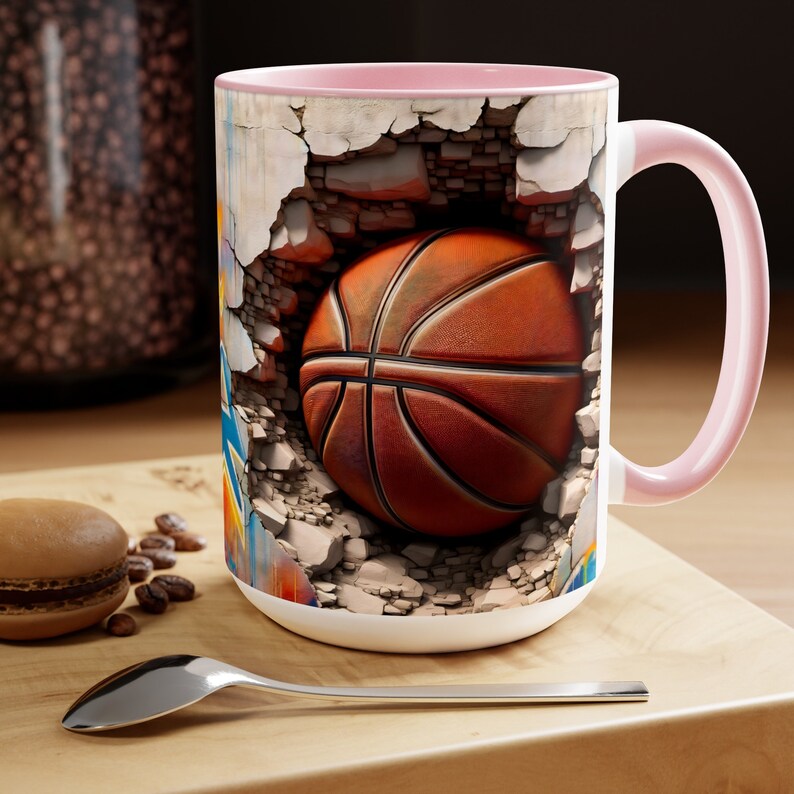 Custom Basketball Player Mug - Fun 3D Game Design on 15oz Black Cup ...