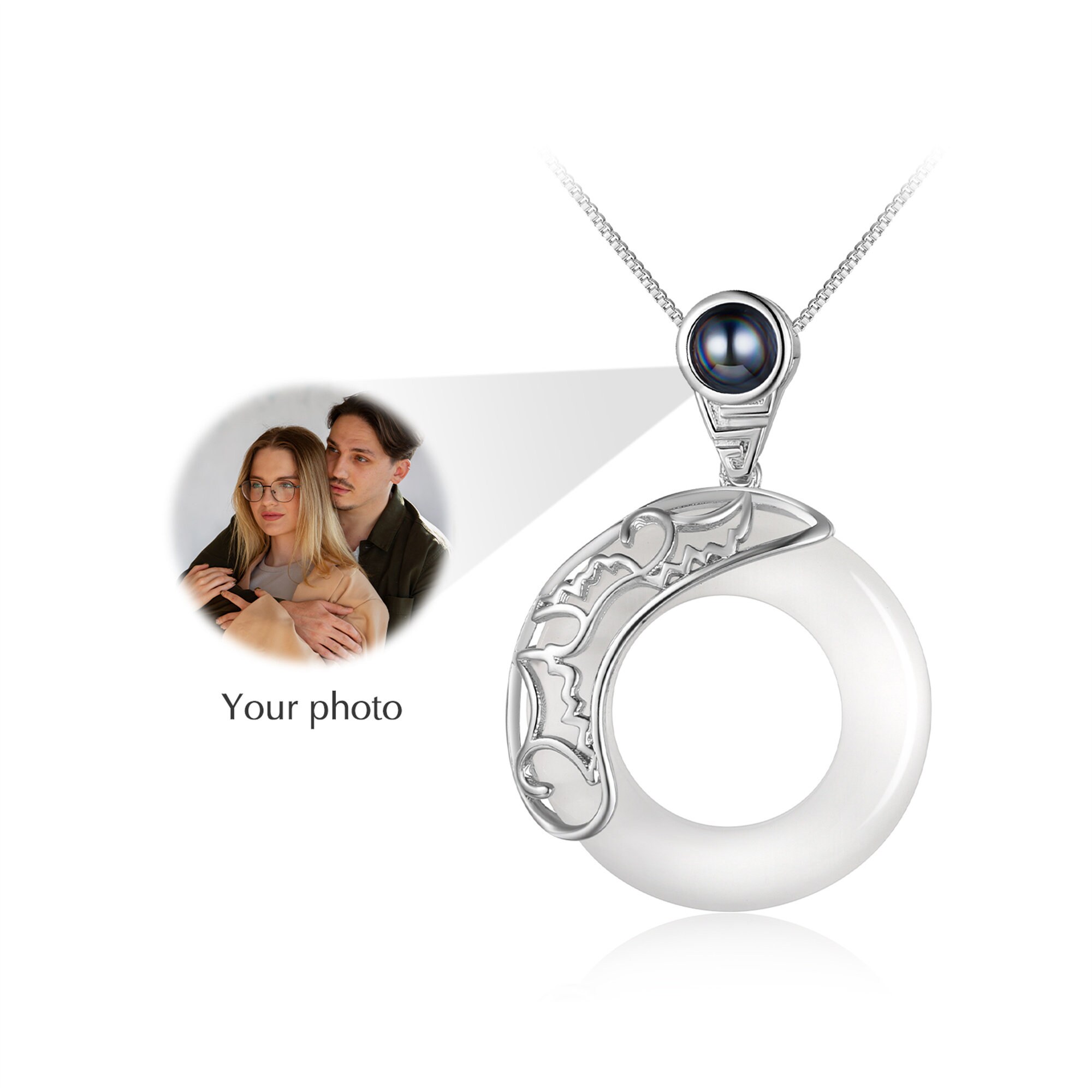 Crystal Custom Quartz Stone Photo Projection Necklaces,opal Necklace ...