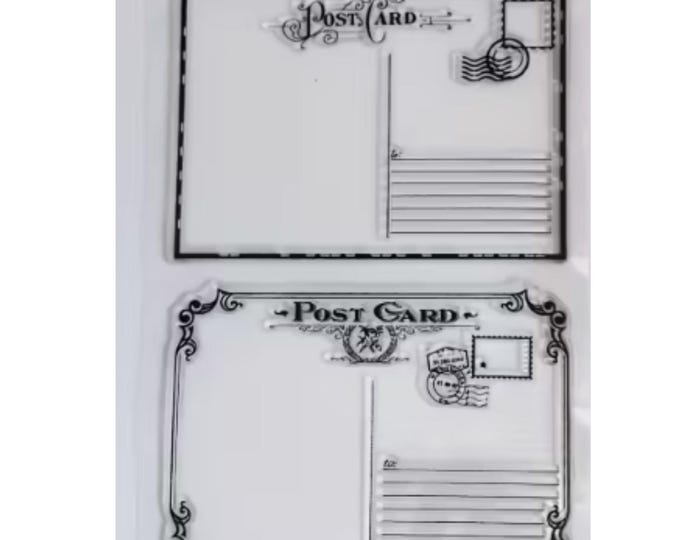Silicone Stamp | Vintage Postcard Border Edge Silicone Transparent ...