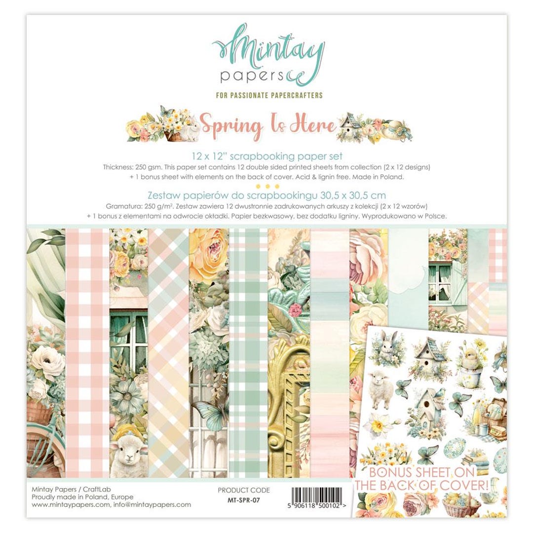 12 X 12, 12 Sheets, Collection Spring is Here, Mintay Paper, Sheets for ...
