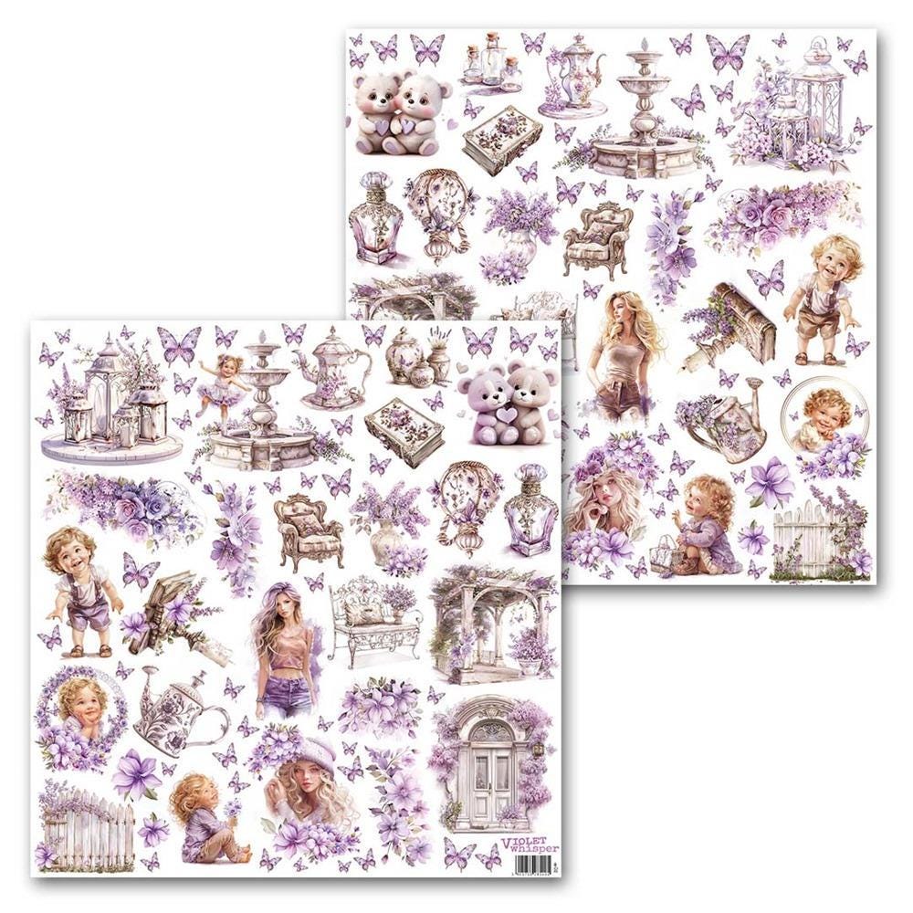 12 X 12, 1 Sheet, Design Margaret, Collection Violet Whisper 02 ...