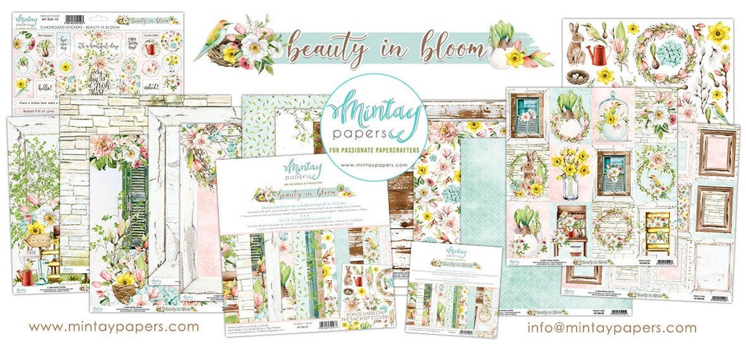 12 X 12, 1 Sheet, Choose Sheets Beauty in Bloom, Mintay Paper ...