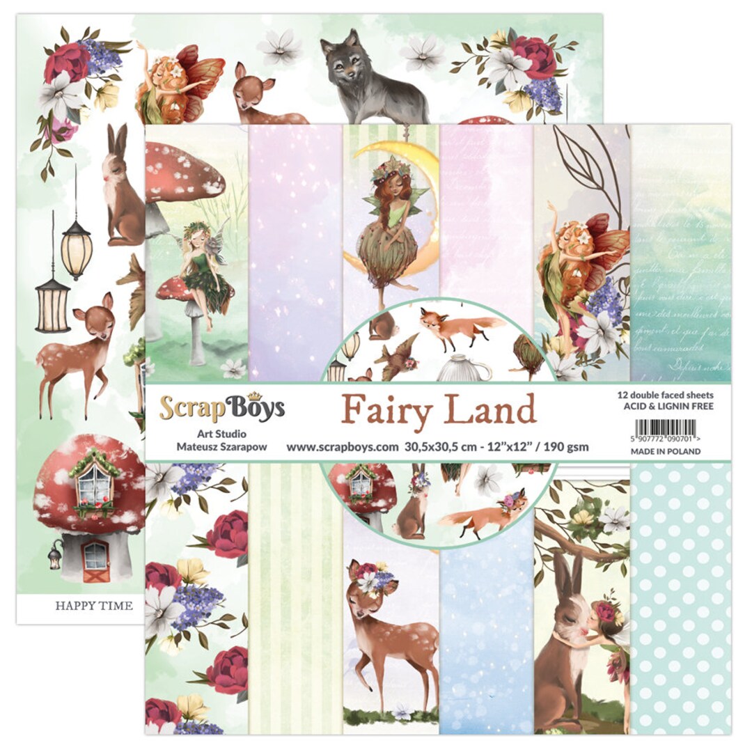 Fairy Land, Scrapboys, Scrapbooking Double Sided Paper Set 12 X 12, 12 ...