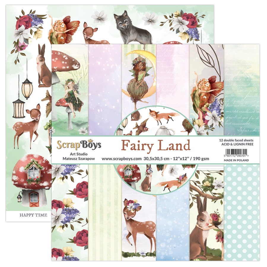 Fairy Land, Scrapboys, Scrapbooking Double Sided Paper Set 12 X 12, 12 ...