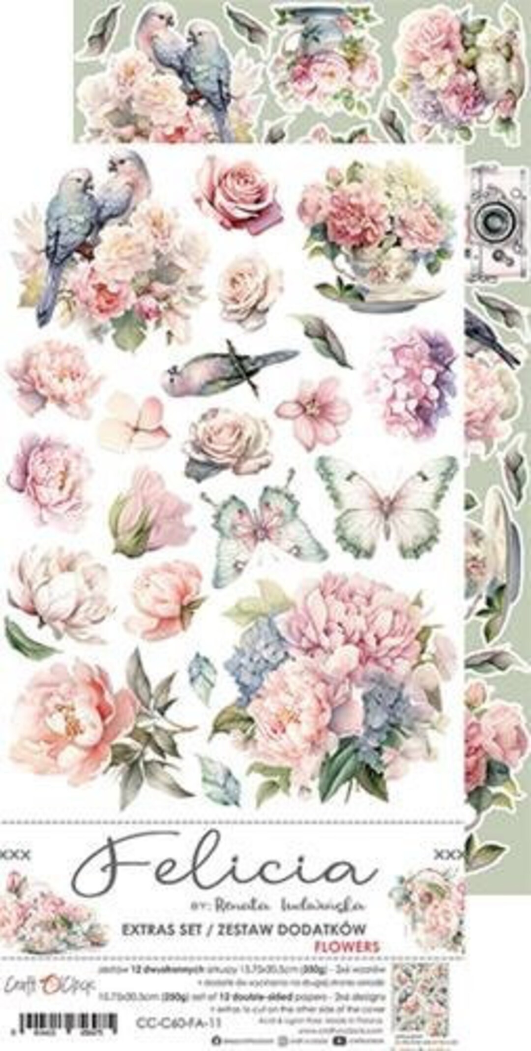 6x12, 12 Sheets, Extras Set for Cutting, Flowers – Felicia, Craft O ...
