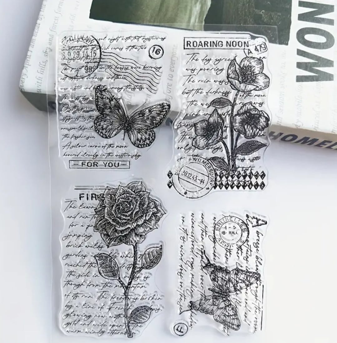 Silicone Stamps Set 4 Pcs, Stamps DIY Embossing Planner, Journal, Craft ...