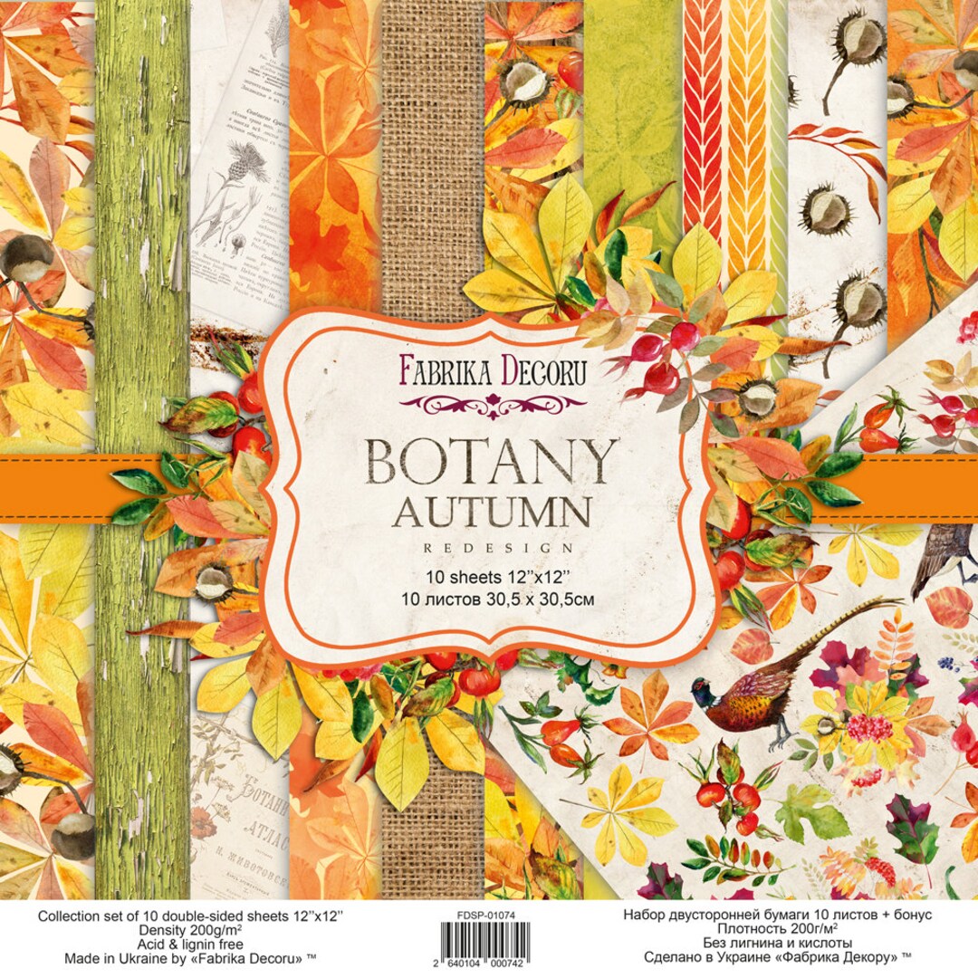 12 X 12, 10 Sheets, Botany Autumn Redesign, Fabrica Decoru ...