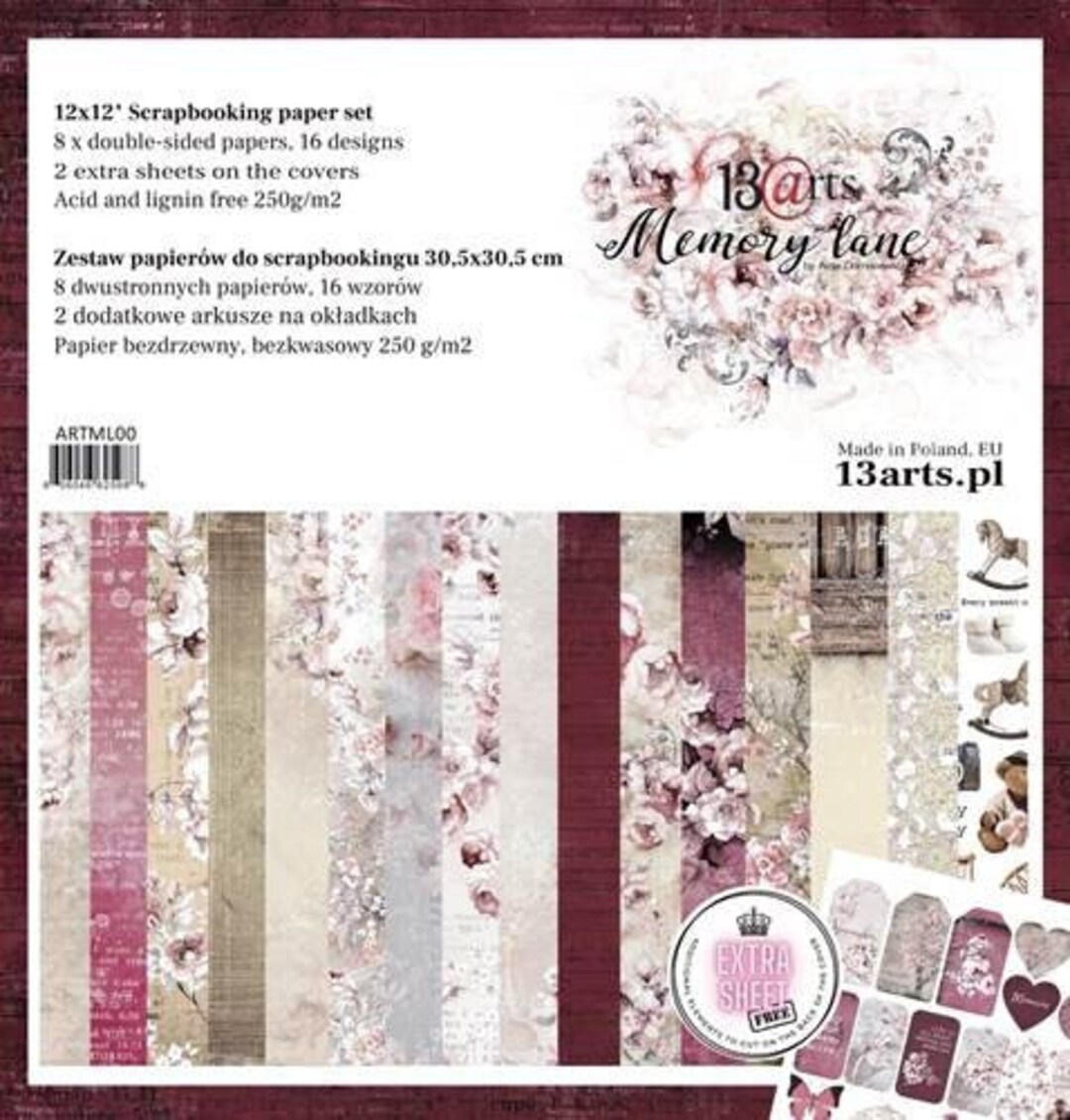 12 X 12, 8 Sheets, Collection Memory Lane, 13@rts, Sheets for Cutting ...