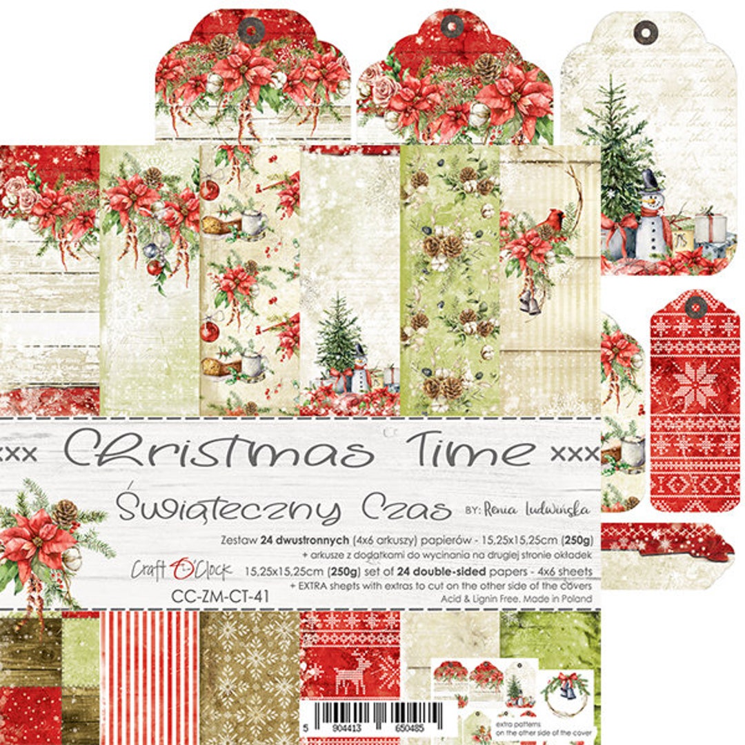 6x6, 24 Sheets, Collection CHRISTMAS TIME, Craft O'clock, Sheets for ...