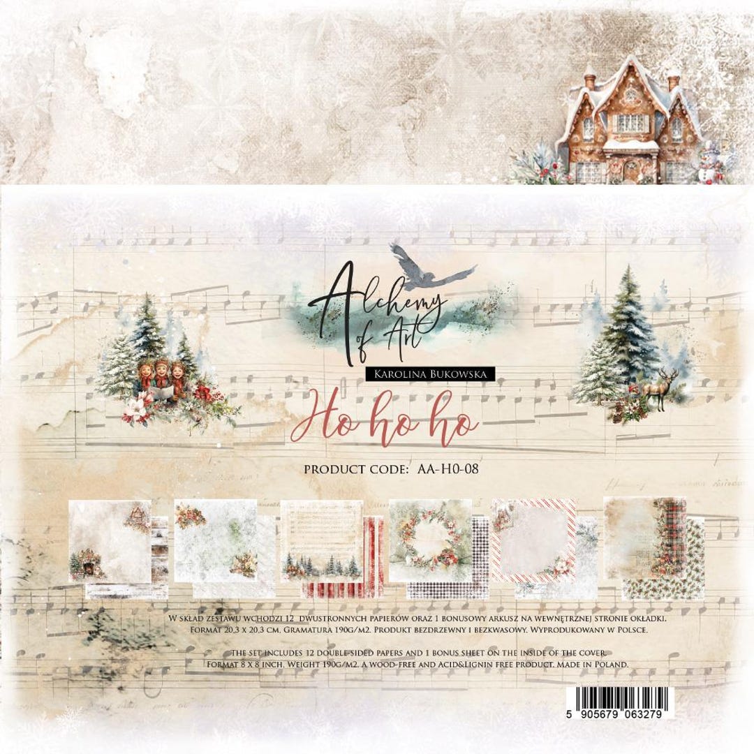 8x8, 12 Sheets, Art Alchemy, Collection Ho Ho Ho, Scrapbooking Paper ...