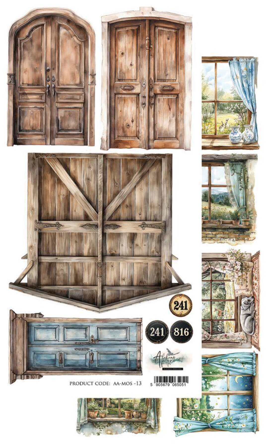 Memory of Spring – Doors and Windows | 12x6" Scrapbook Paper | Double ...