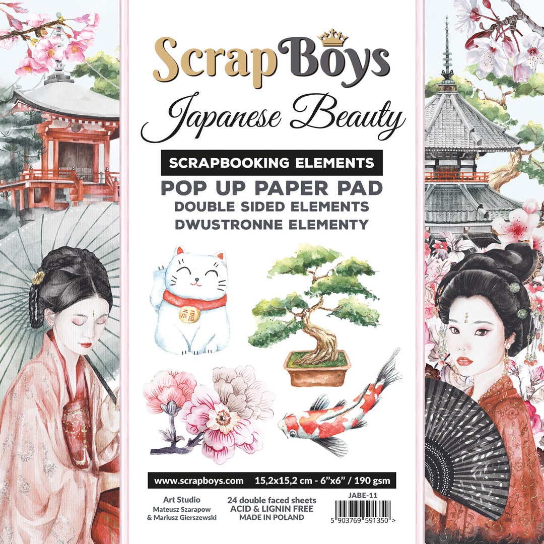 POP UP Japanese Beauty, Scrapboys, Scrapbooking Elements Set 6 X 6, 24 ...