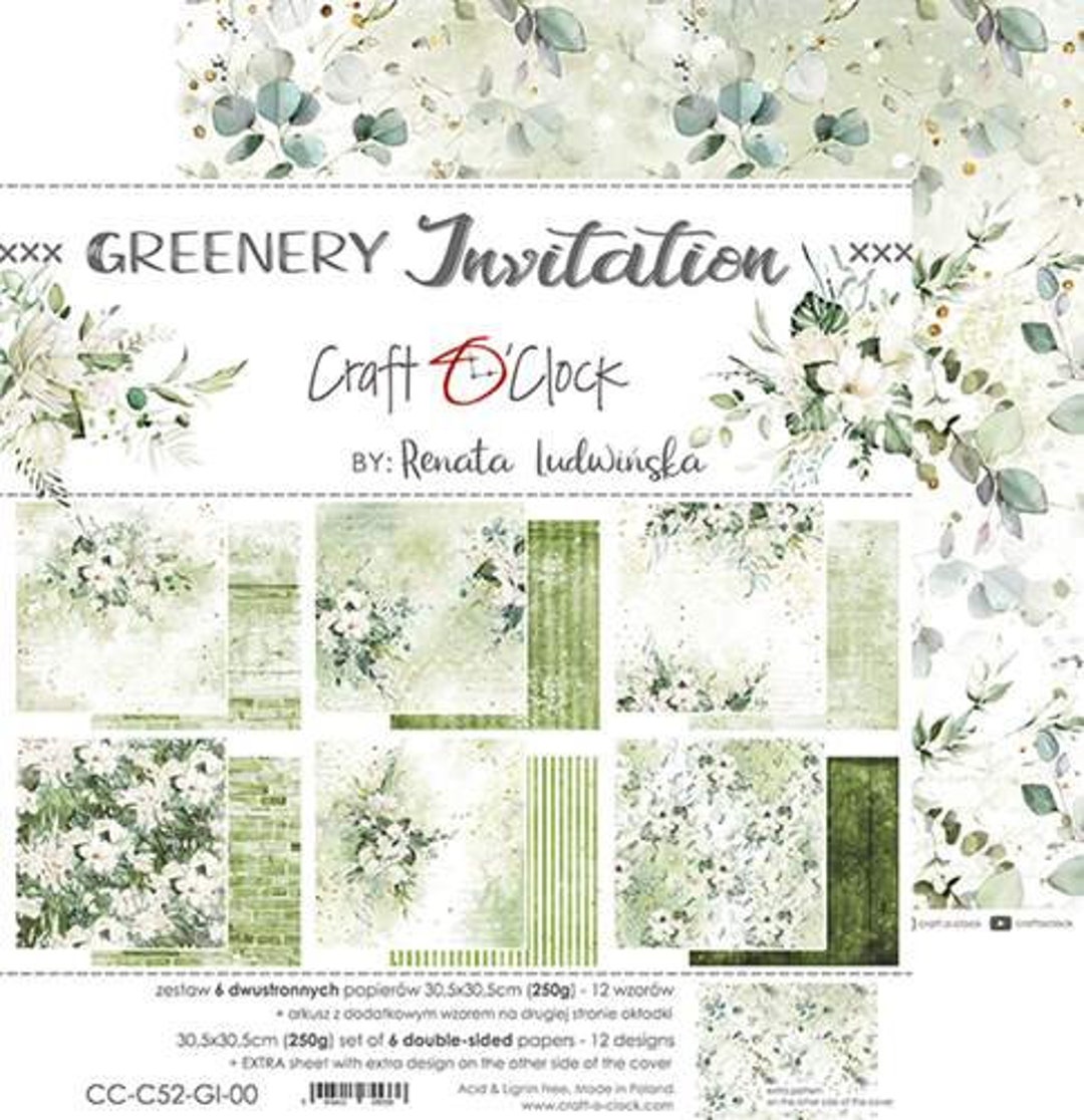 Collection Greenery Invitation, Craft O'clock, Sheets for Cutting ...