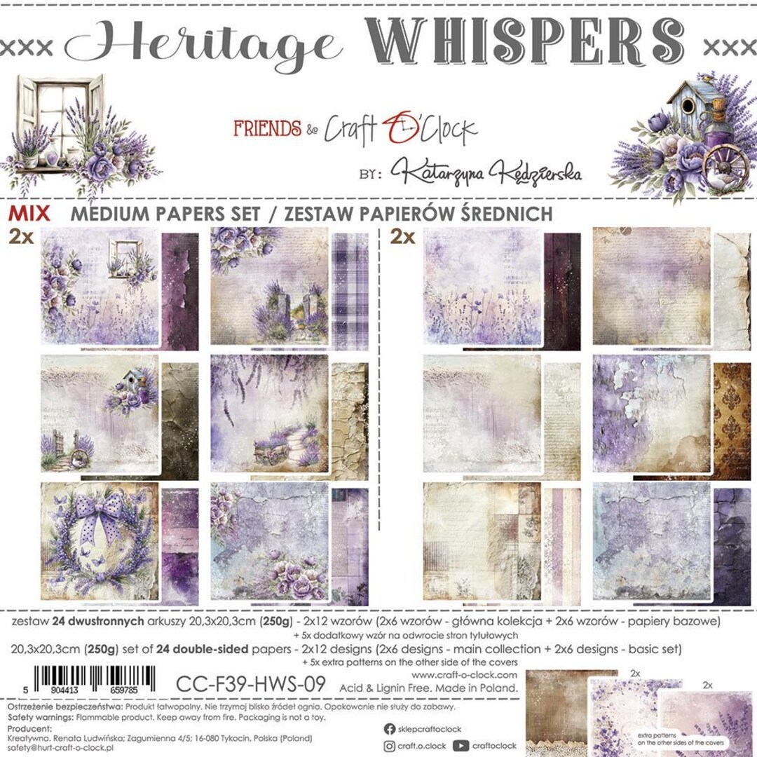 Heritage Whispers 8x8 Scrapbook Paper Pack | 24 Double-sided Sheets ...