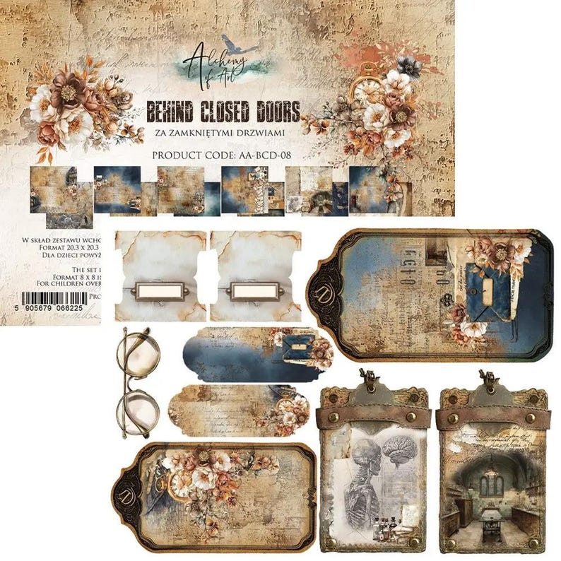 Scrapbook Paper Pack | Behind Closed Doors | 8x8 Inch (20.3x20.3 Cm ...
