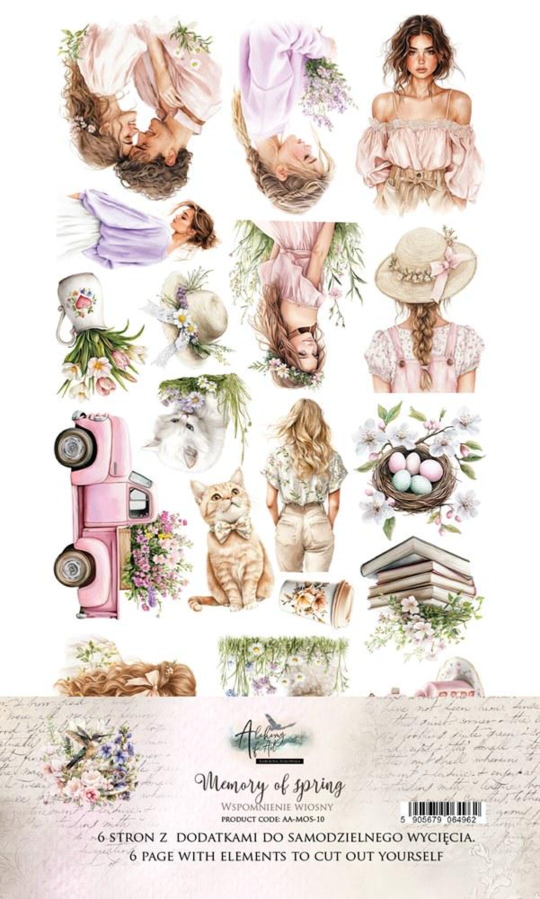 Memory of Spring Cut-out Elements | 6 Sheets Mirror Printed | 30.5x15 ...