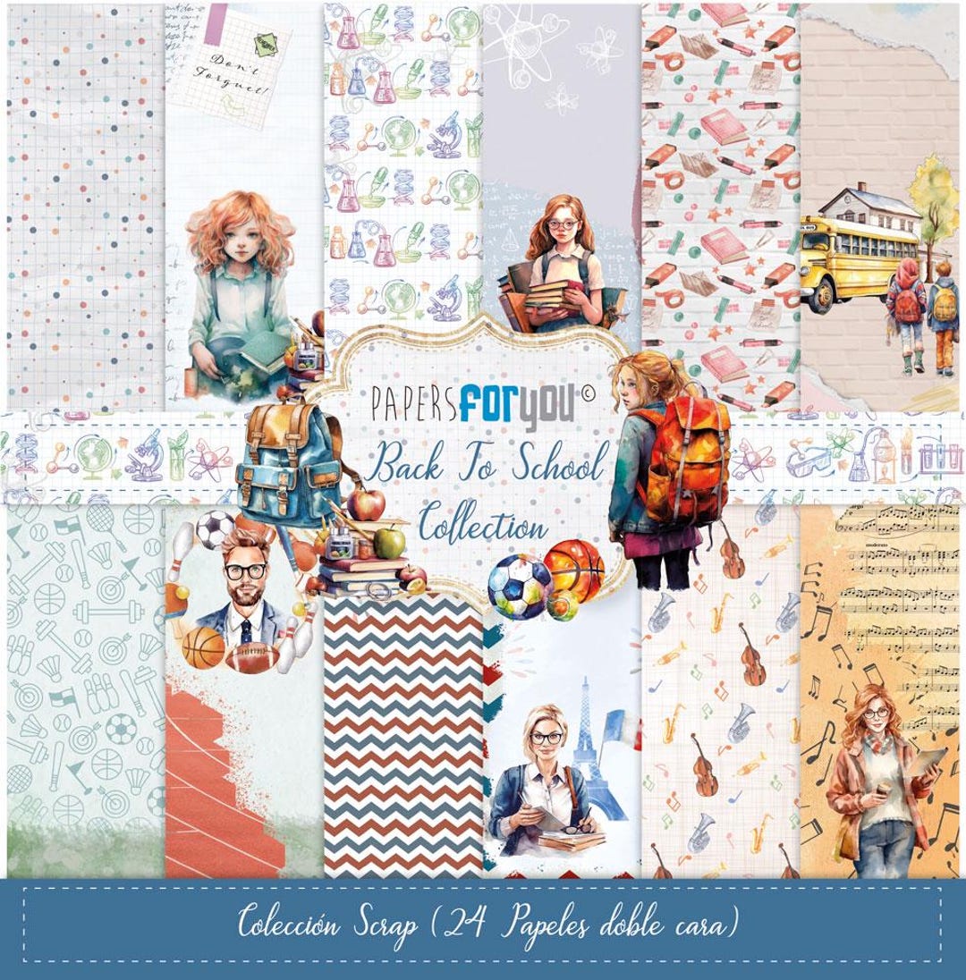 8x8 Scrapbook Paper Pack | 24 Double-sided Sheets | Back to School ...